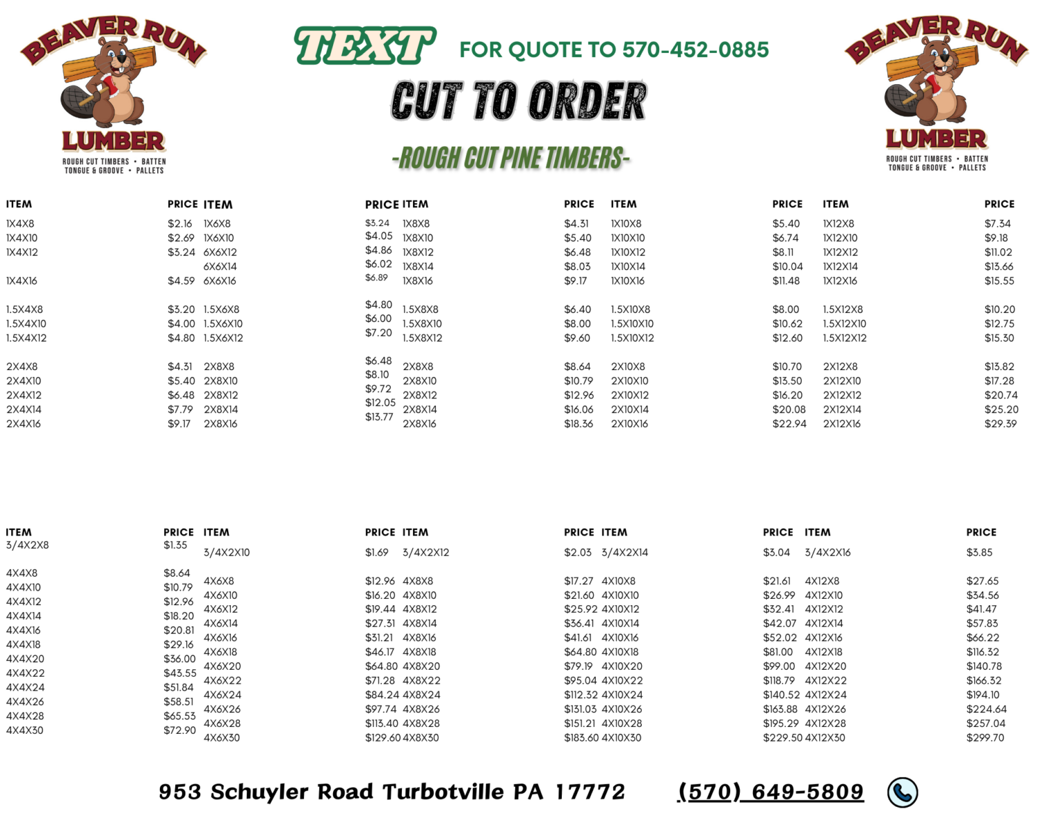 Beaver Run Lumber – Quality Wood Products – Naturally Lumber